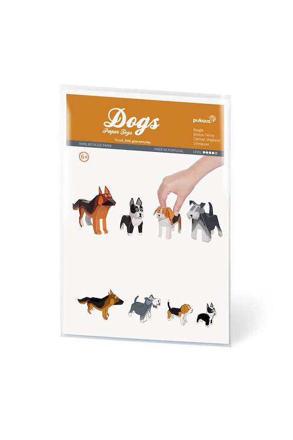 Dogs Paper Toys DIY Paper Craft Kit 3D Paper Animals 4