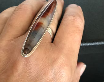 Banded agate ring | Etsy
