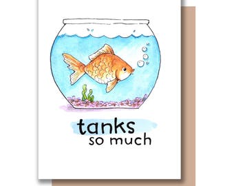 Fish thank you card | Etsy