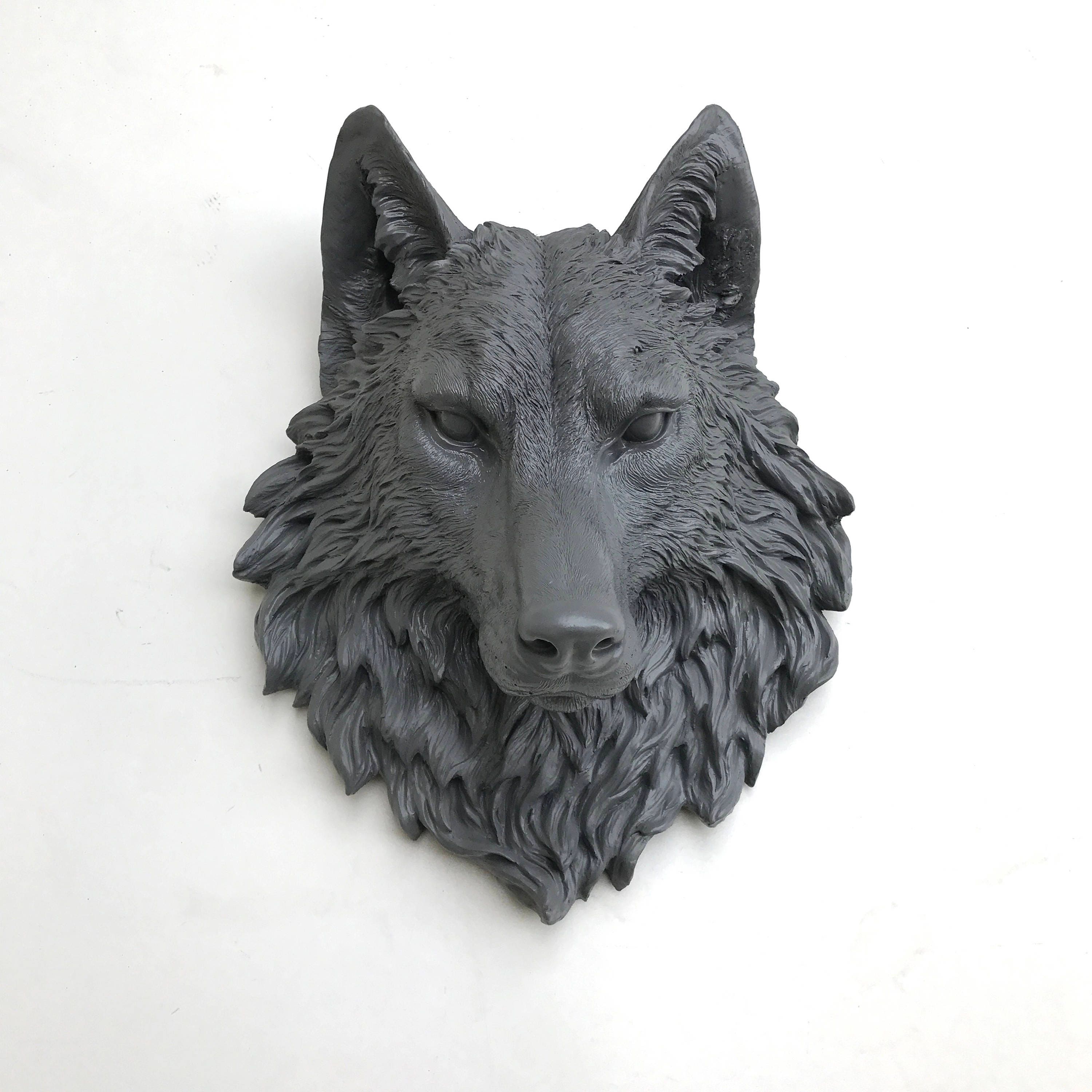 ANY COLOR Fake Wolf Head Wall Mount // Faux Taxidermy // 3d