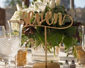 Gold table numbers | Etsy