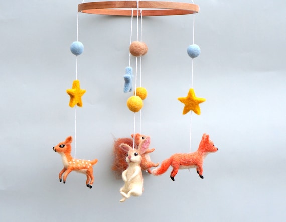 Forest animal mobile Felt Baby mobile Baby Crib mobile