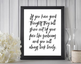 If you have good thoughts | Etsy