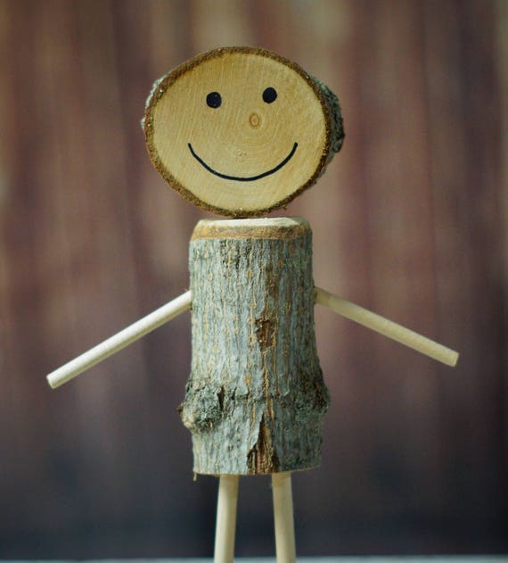 Log Person Tree Branch Art Folk Art Unique Gift Wedding