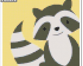 Raccoon cross stitch | Etsy