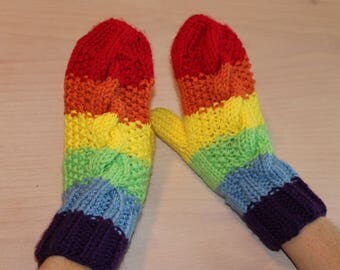 Rainbow mittens | Etsy