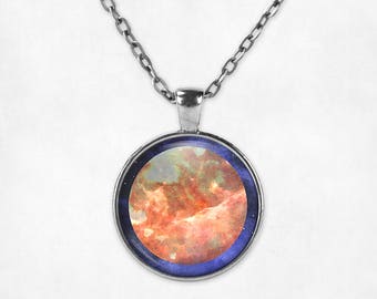 Mars Necklace Mars Jewelry Mars Mars Pendant Two Sided