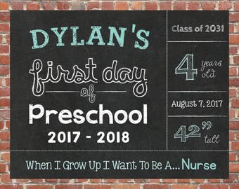 Preschool chalkboard | Etsy