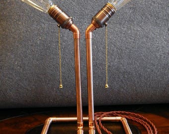 Copper pipe lamp | Etsy