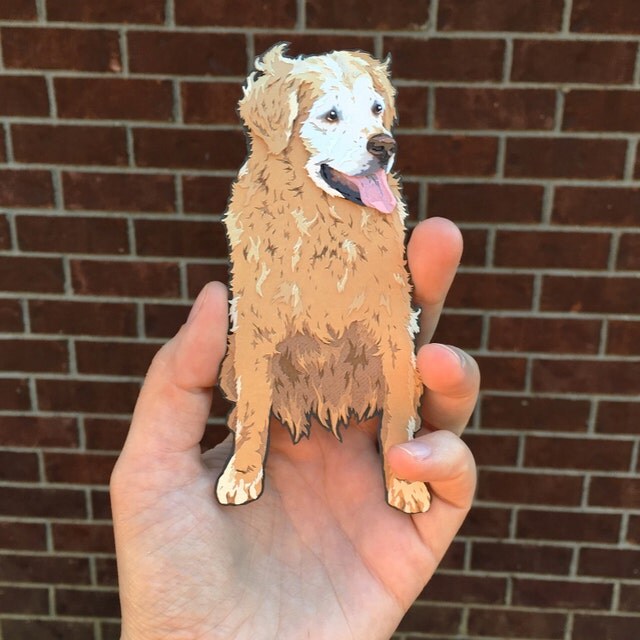 Custom Handmade Paper Pet Portraits by PaperPetArt on Etsy