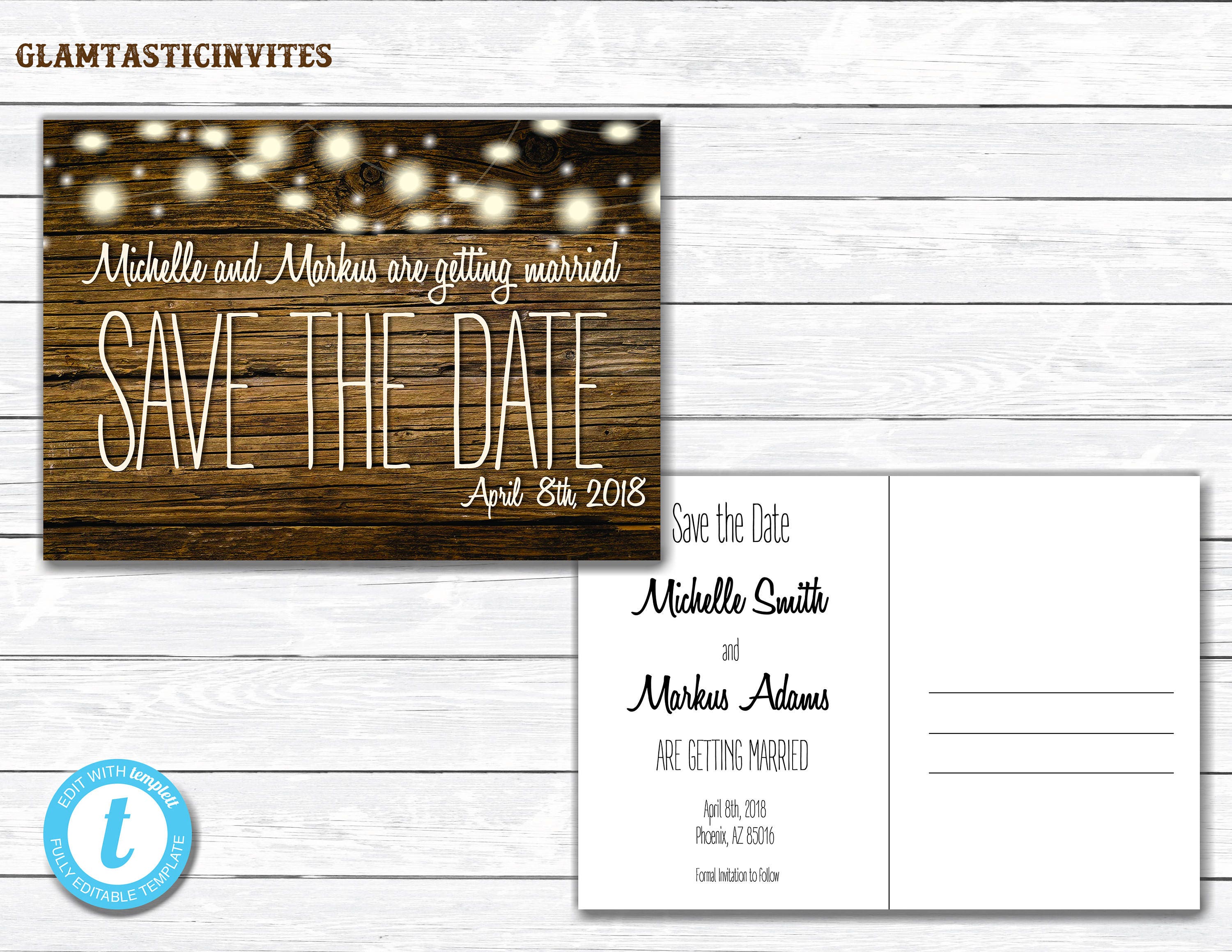 Rustic Save-The-Dates Printable Rustic Save the Date