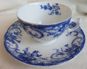 Flow blue tea cup | Etsy