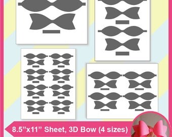 Paper bow template | Etsy