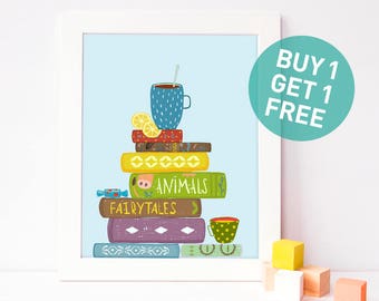 Reading poster | Etsy