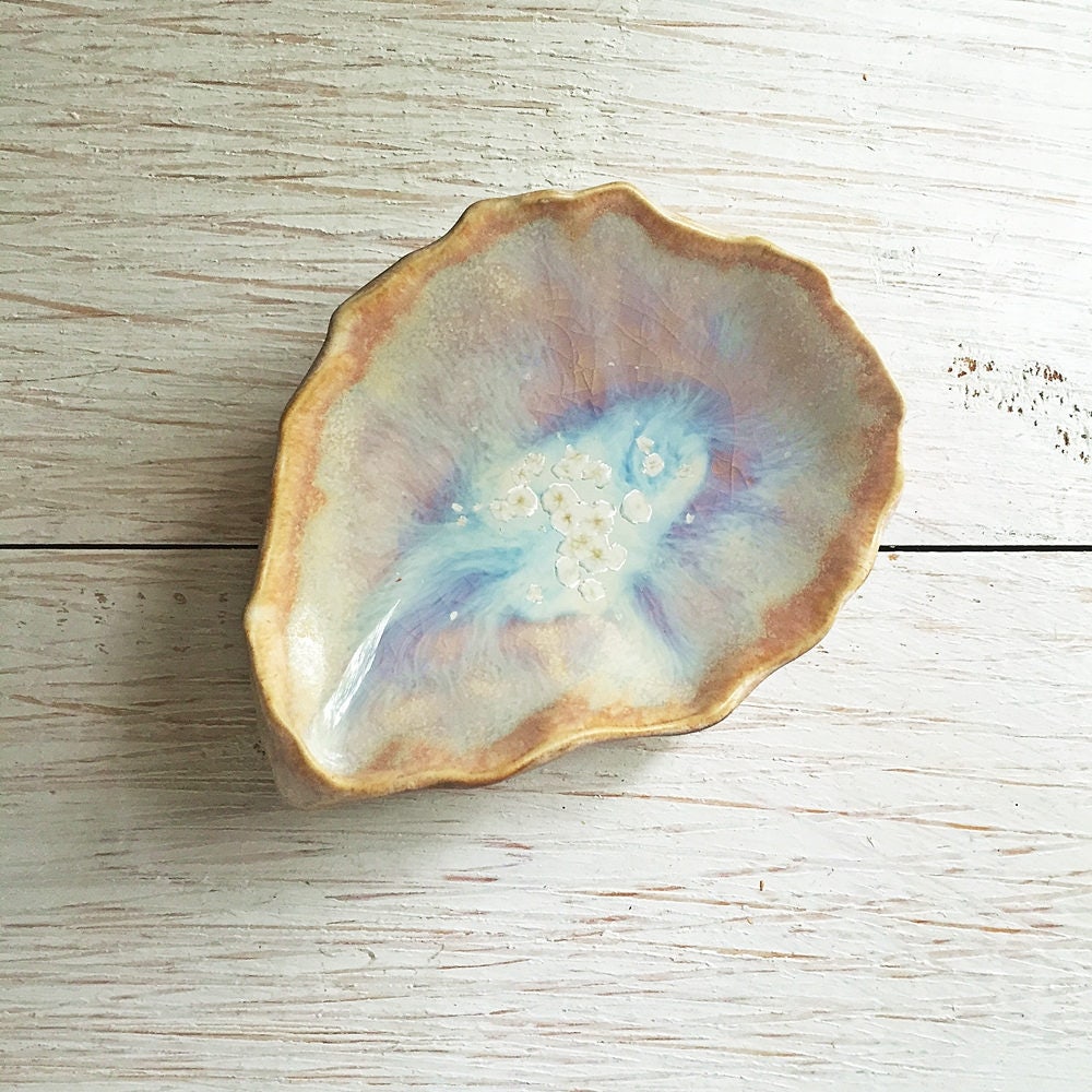 Oyster Shell Jewelry Dish Handmade Ceramic Ring Holder