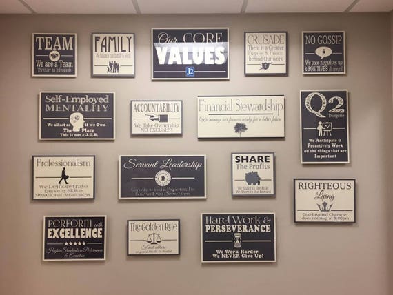 CORE VALUES Signs Ramsey Office Model Bulletin Board Prints