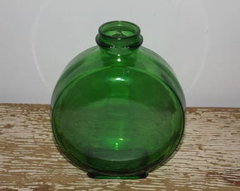 Green glass bottle | Etsy