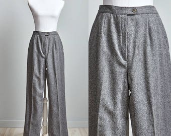 Grey wool pants | Etsy