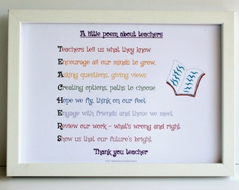 Teacher poem | Etsy