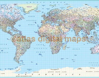 Vintage french political world map 1970 Gigant map