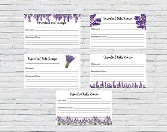 Essential Oil Recipe Card Printable Recipe Cards Recipes for