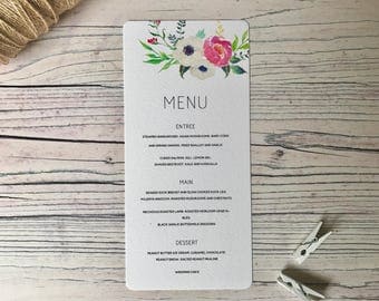 Rustic menu card | Etsy