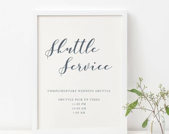 Wedding shuttle sign | Etsy