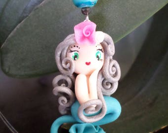 Powder Puff Porcelain NEW Mermaid in PINK with tail and skirt