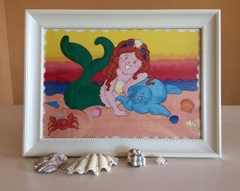 KENZO surreal pop fantasy art girl mermaid 5x7 print of an