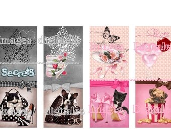 Instant Download Valentine Hearts Printable Bookmark Long