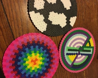 Perler bead coaster | Etsy