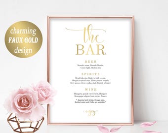 Bar menu template | Etsy