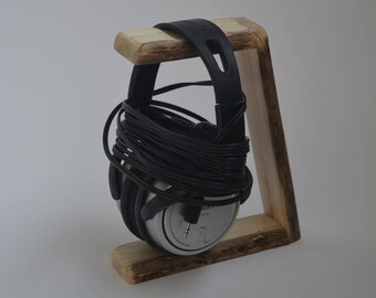 Wood headphone stand | Etsy
