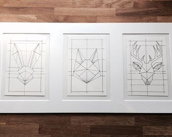 Geometric drawing | Etsy