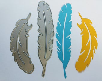 Feather die cut | Etsy