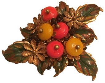 Cornucopia brooch | Etsy