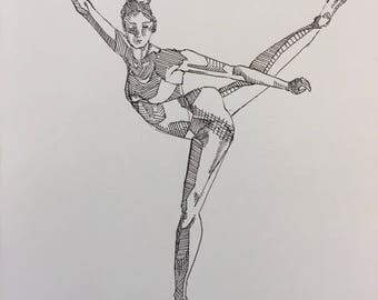 Dancer drawing | Etsy