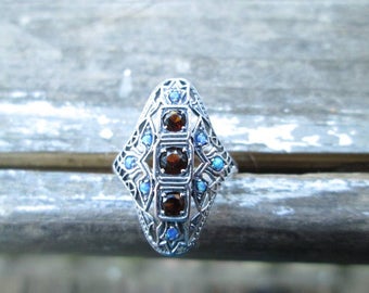 Antique B.A. Ballou Sterling & 14k Gold Men's Signet Ring