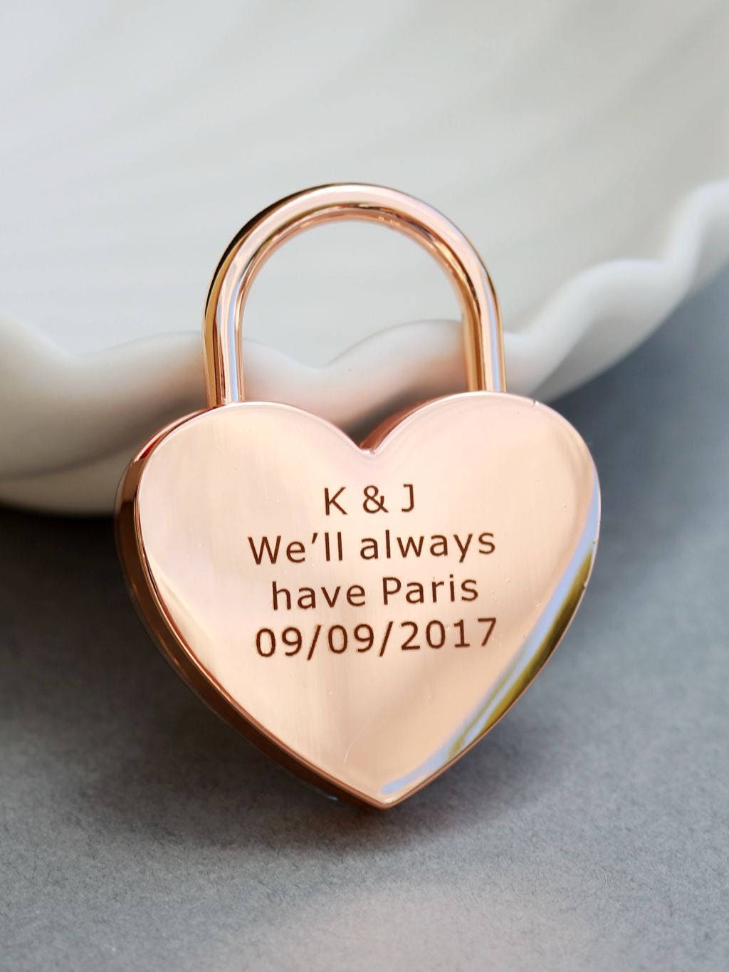 Love Lock Heart Lock Custom Lock Rose Gold Heart Love