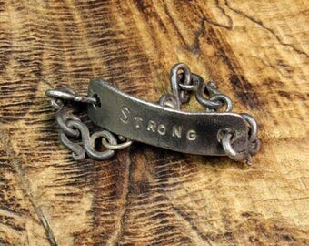 Hand FORGED IRON BRACELET Wrought Iron Steel Black Jewelry