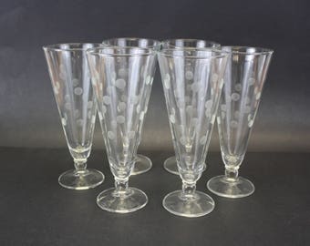 Etched dot glasses | Etsy