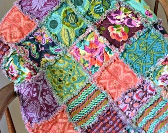 Heart rag quilt | Etsy