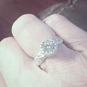 Cubic Zirconia Ring in Sterling Silver Faceted CZ Gemstone