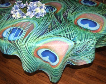 Peacock table runner | Etsy