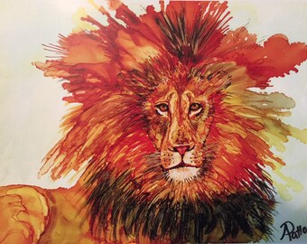 Abstract lion art | Etsy
