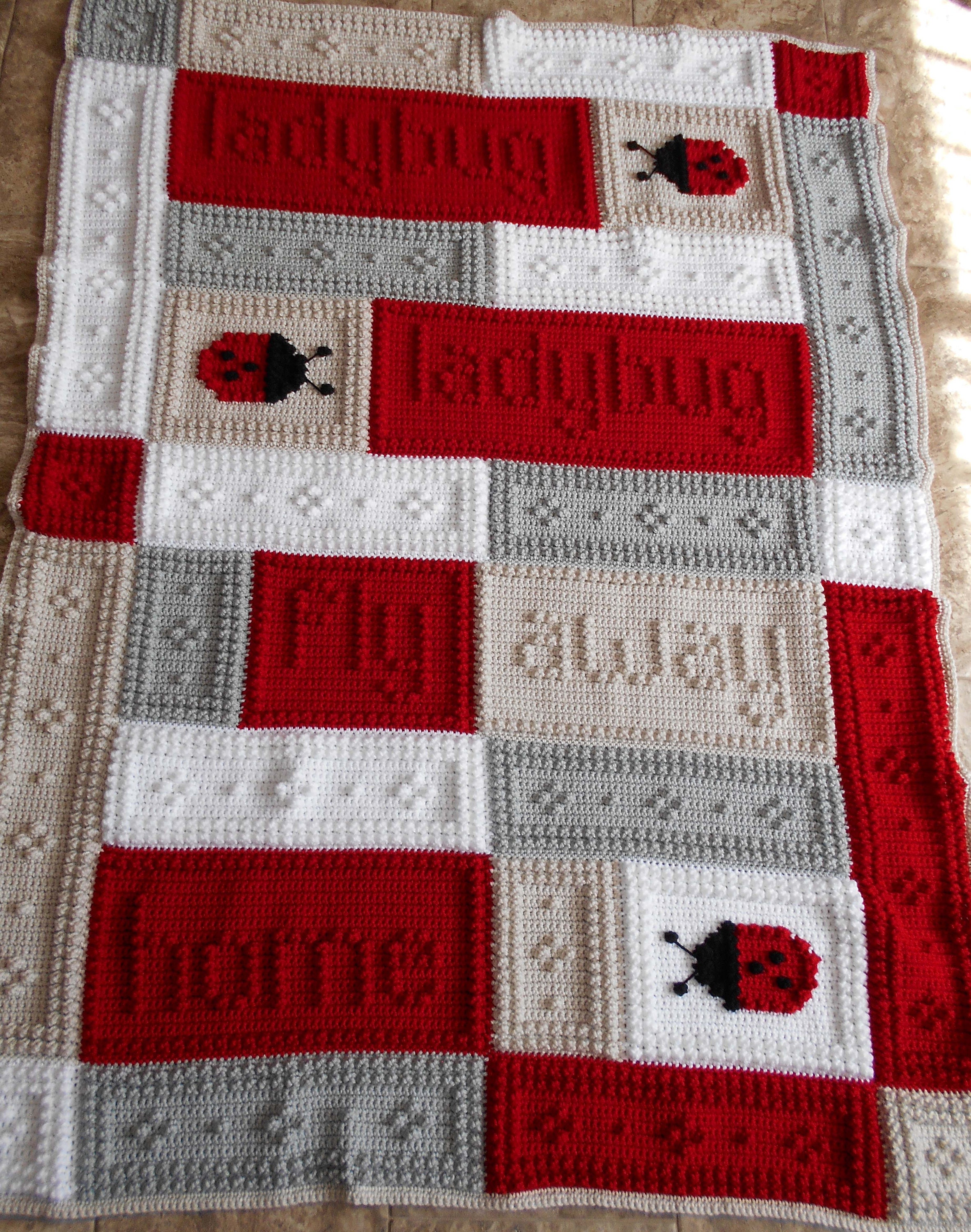 LADYBUG pattern for crocheted blanket