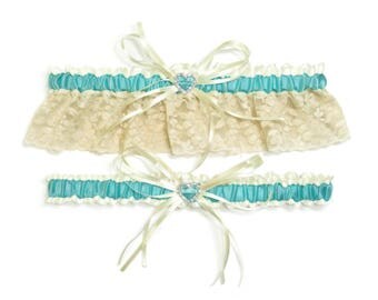 Blue wedding garter | Etsy