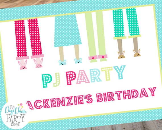 Pyjama/Pajama Party Printable Backdrop Template A0 Size - Pink and ...