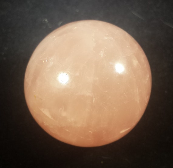 LARGE ROSE QUARTZ Sphere Natural Stone Hand Carved Gemstone