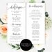Folded wedding program template Folded wedding program